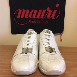 Mauri | Shoes | Mauri Mens Embossed Napa White Leather Shoe | Poshmark